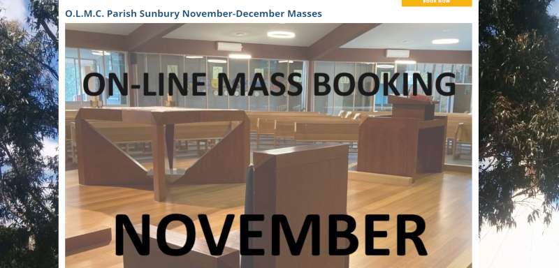 ON-LINE MASS BOOKINGS – Our Lady of Mount Carmel Parish Sunbury